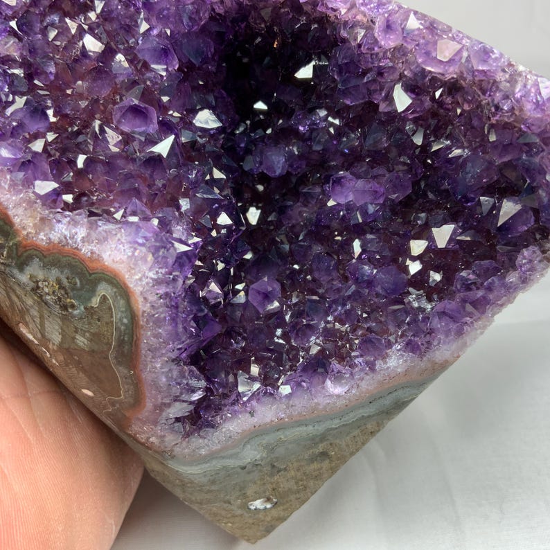 Amethyst Geode: Natural Druzy Polished Edge Purple Druzy Crystal ...