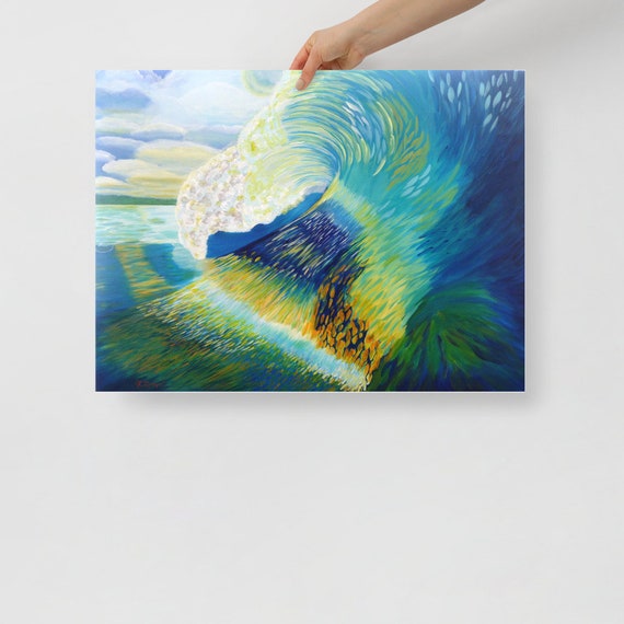 Crashing Wave Artwork Surf Home Decor Breaking Wave Art | Etsy