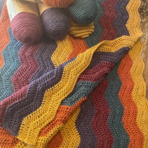 Pdf-fall Chevron/ripple Throw Crochet PDF Pattern - Etsy