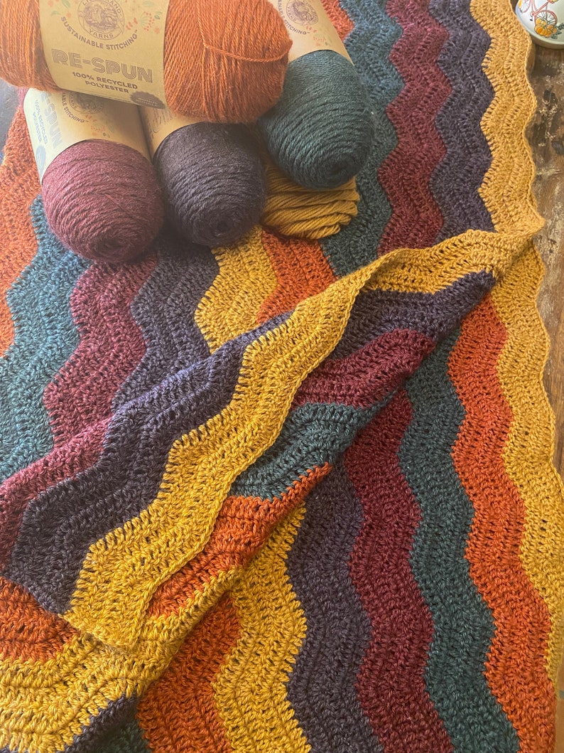 Pdf-fall Chevron/ripple Throw Crochet PDF Pattern - Etsy