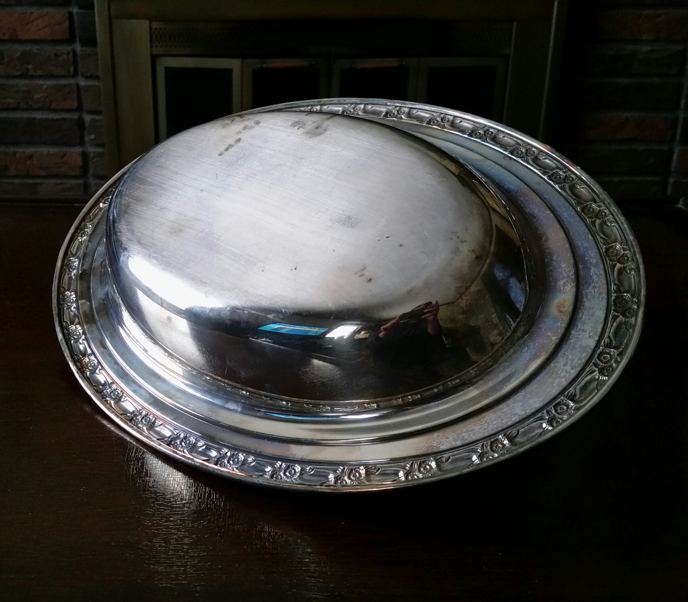 Vintage Oneida Silversmiths Oval Serving Tray, Silver Plate Dish With ...
