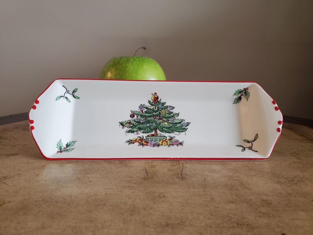 Vintage Spode Christmas Tree Mint Tray With Red Band - Etsy