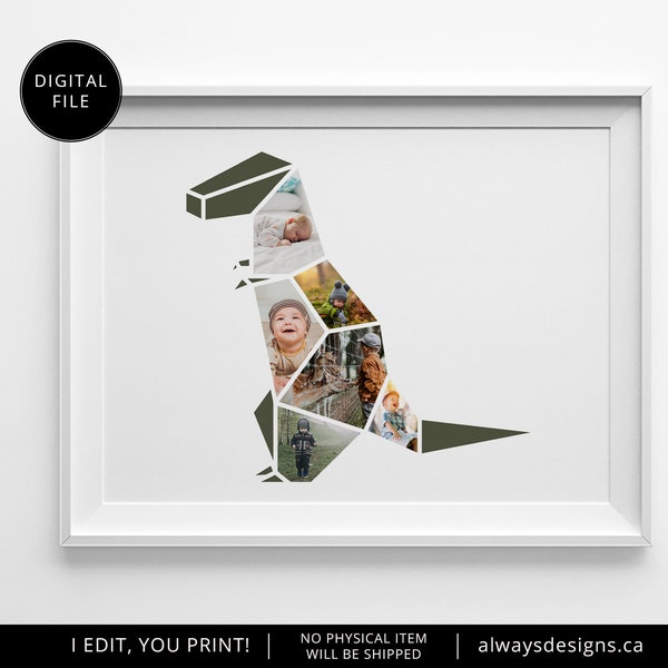 T Rex Photo Collage - Etsy