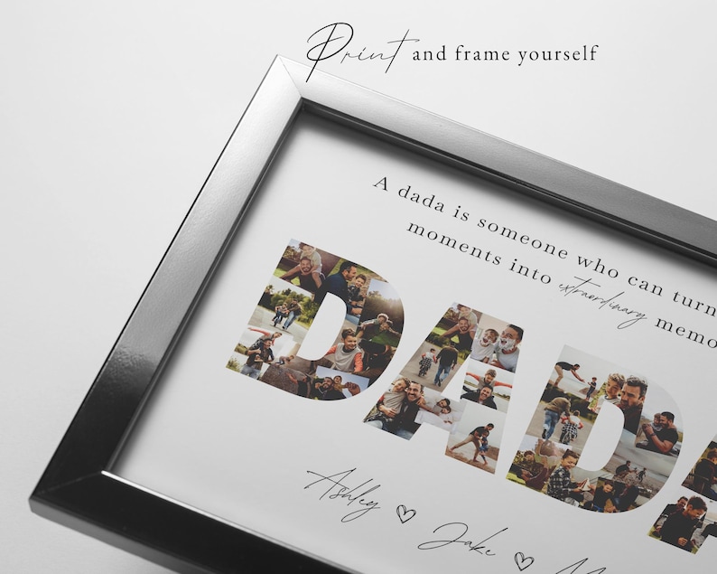 Personalized DADA Photo Collage Canva Template, Printable First Time ...