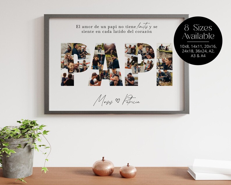 PAPI Photo Collage Canva Template, Printable Personalized Dad Gift, DIY ...
