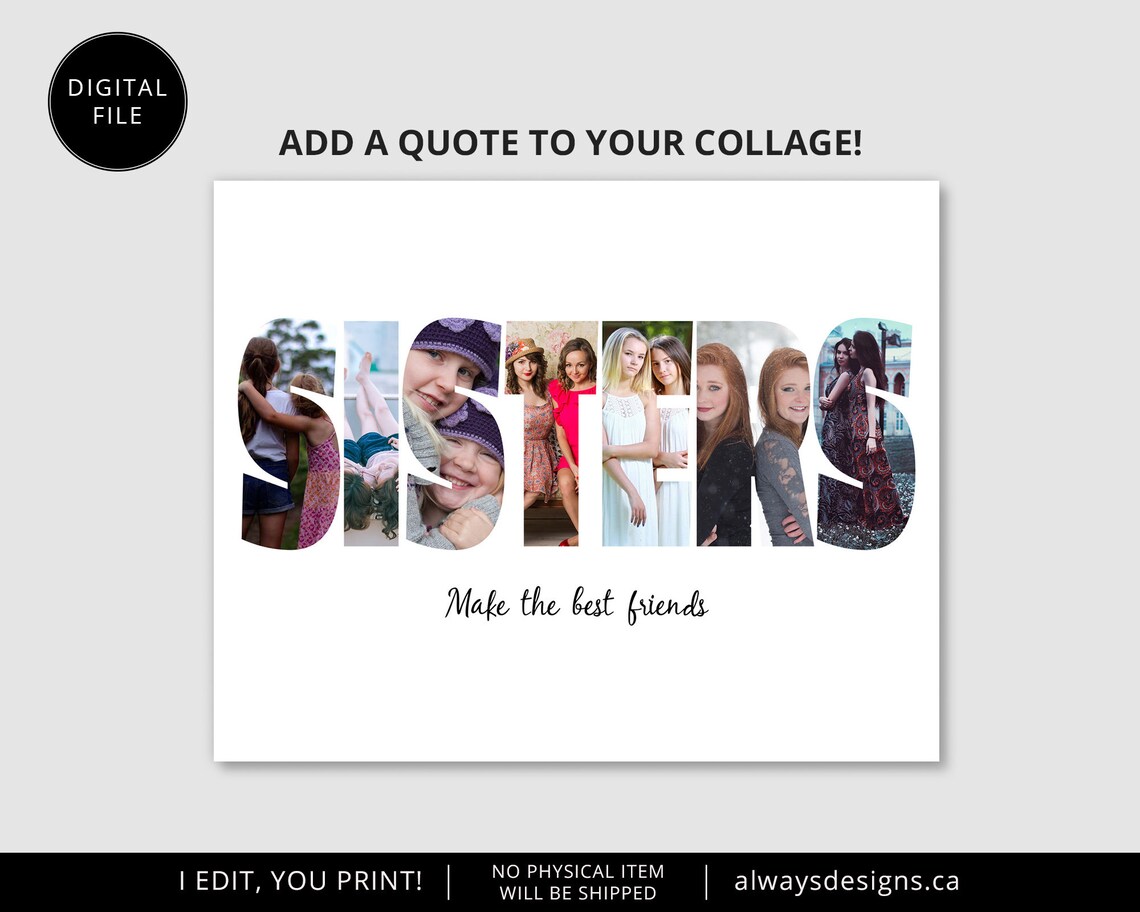 Personalized Word Photo Collage Custom Picture Collage | Etsy