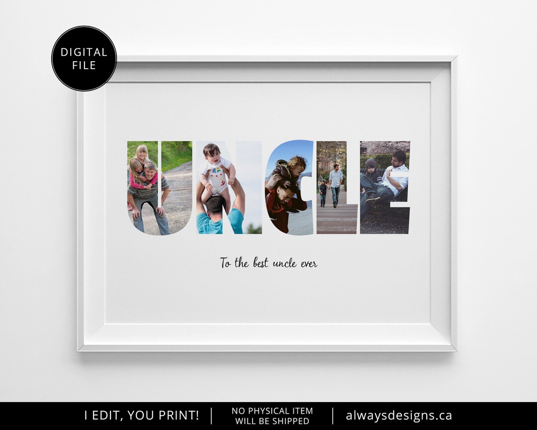 Uncle Photo Collage, Personalized Picture Collage, Uncle Gift, Birthday ...