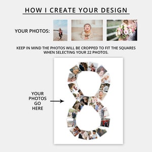 8th Birthday Photo Collage, 8th Anniversary Photo Collage, Eighth ...