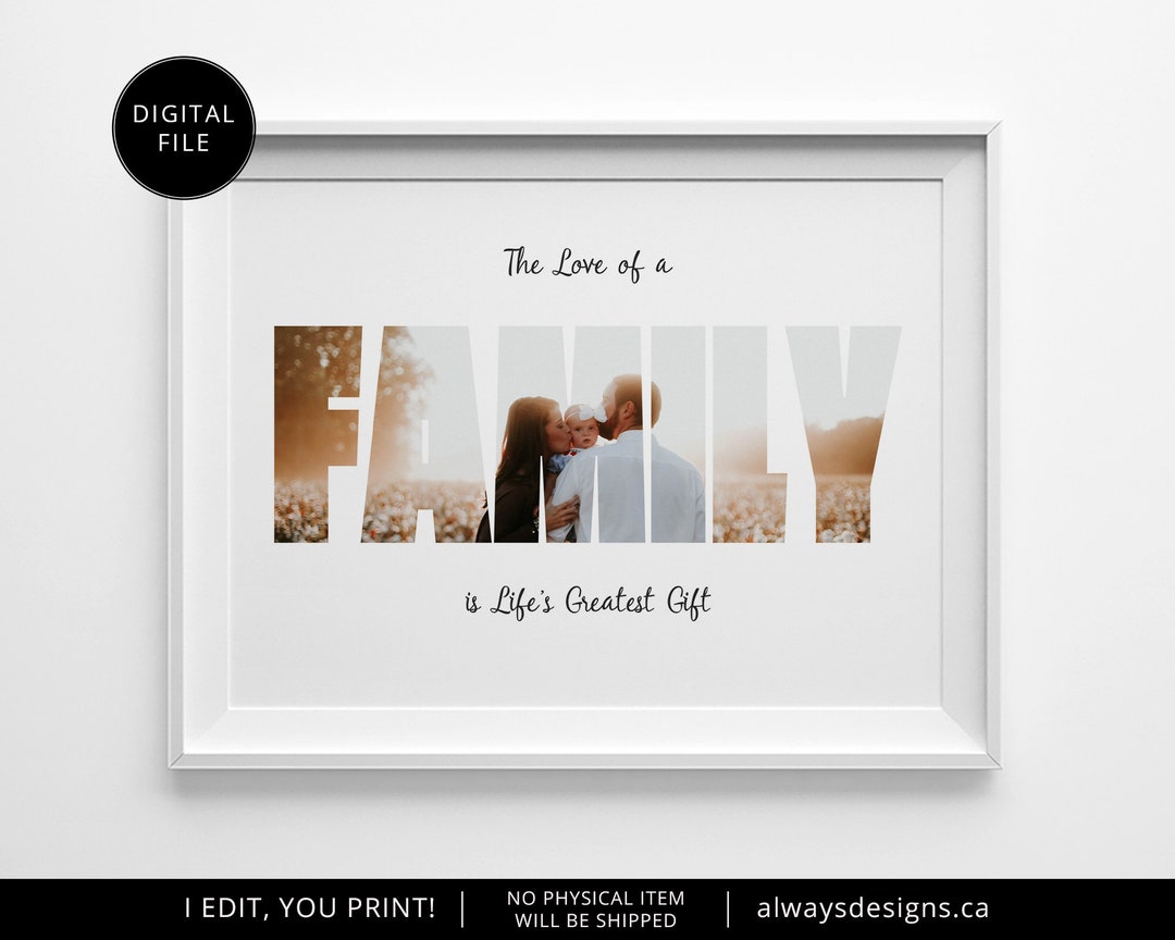 PRINTABLE Family Photo Collage Family Picture Collage Custom - Etsy