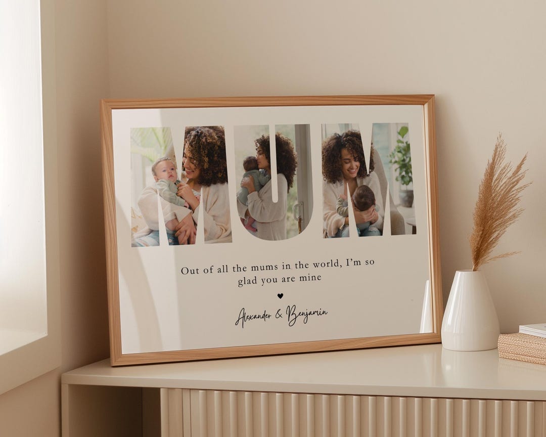 Personalized MUM Photo Collage Canva Template, UK Mother's Day Gift ...