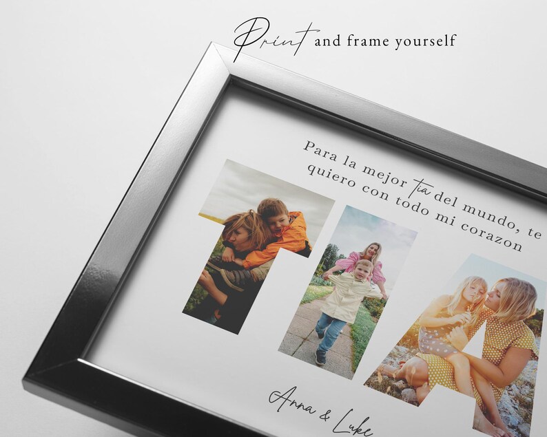 Personalized Tia Photo Collage Canva Template, Spanish Christmas Aunt ...