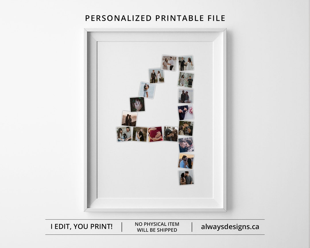 4th Birthday Photo Collage, 4th Anniversary Photo Collage, Fourth ...