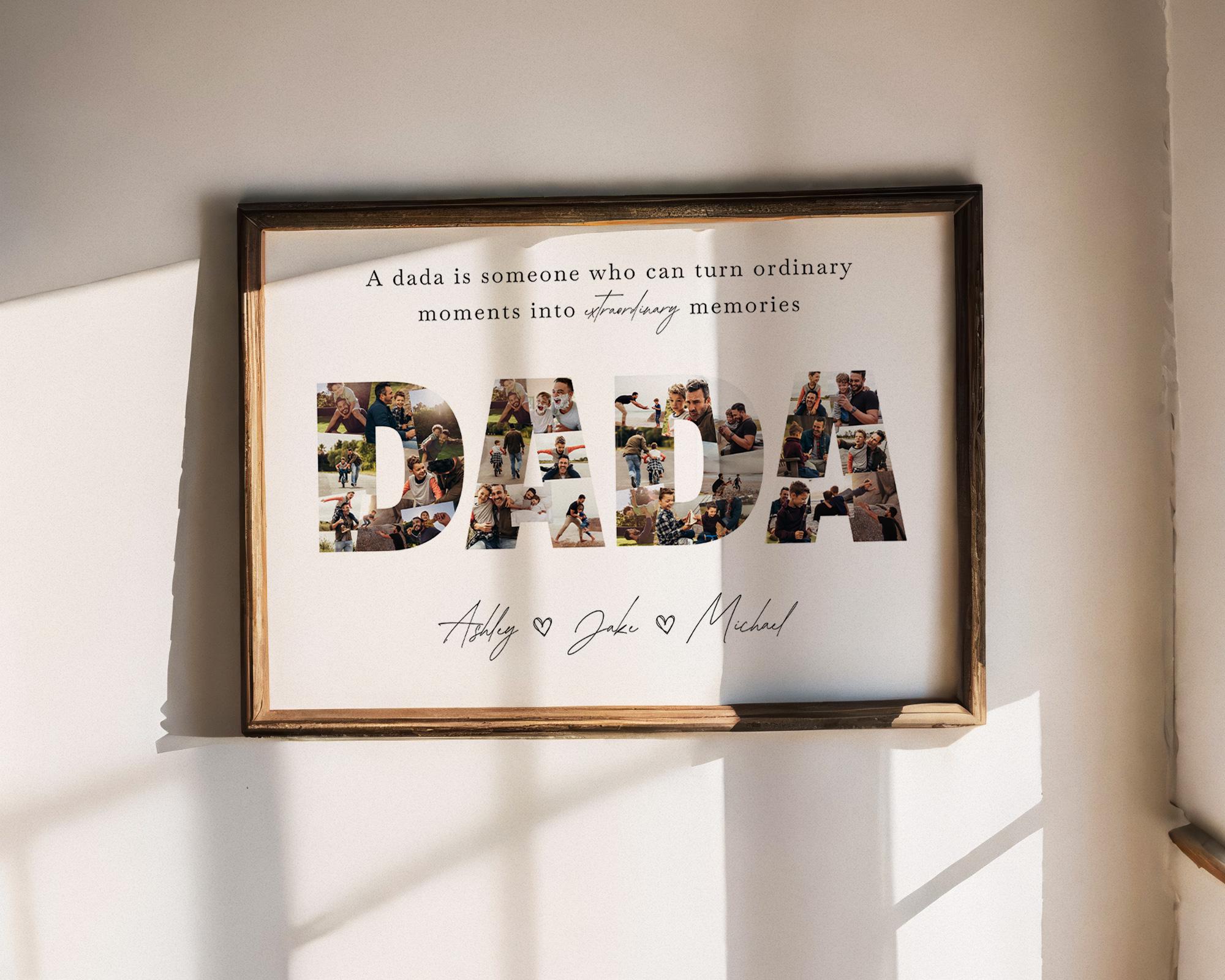 Personalized DADA Photo Collage Canva Template, Printable First Time ...