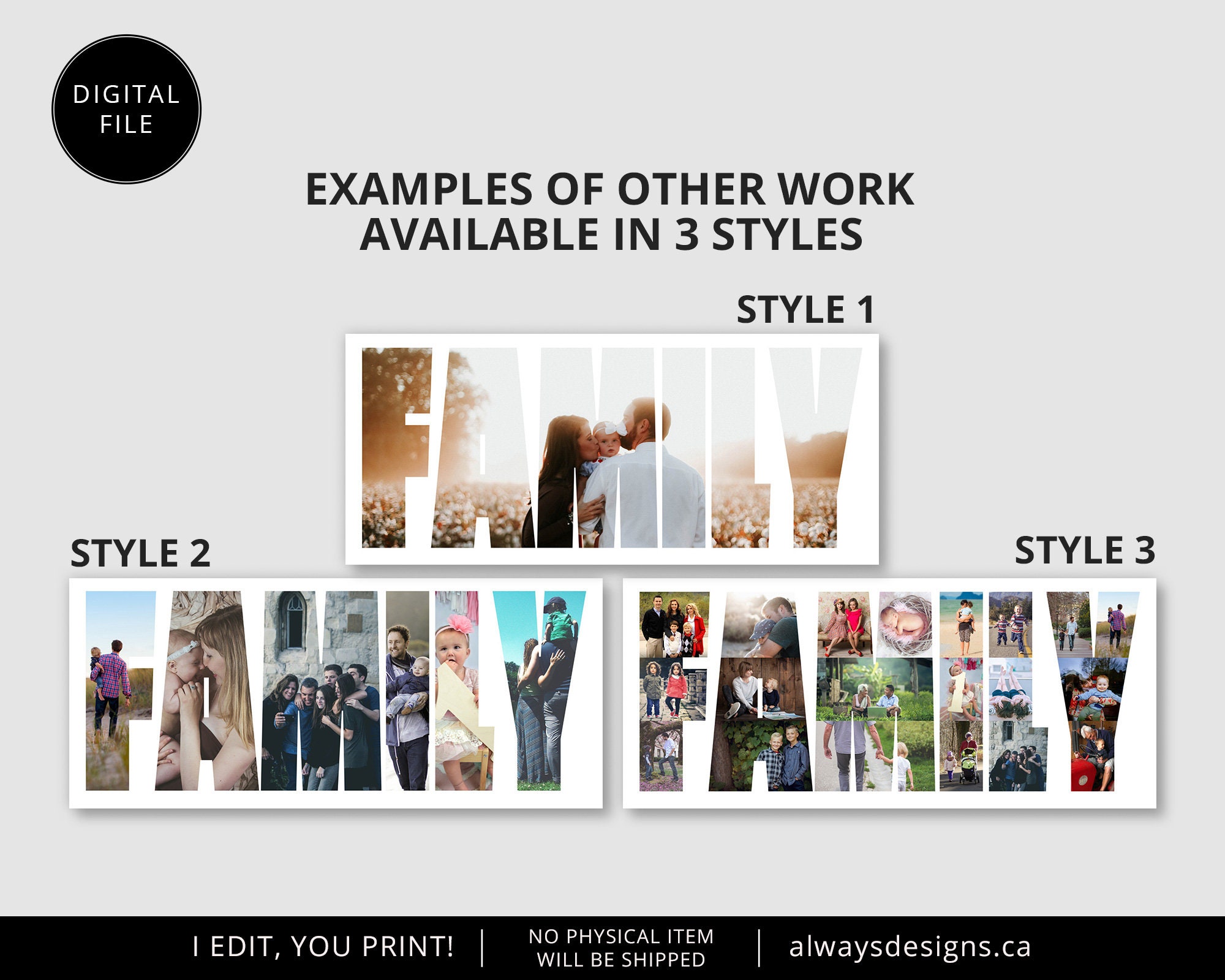 Personalized Word Photo Collage Custom Picture Collage - Etsy Canada