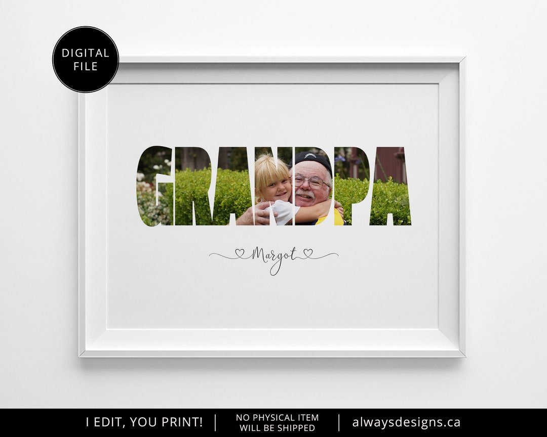 Custom Grandpa Photo Collage, Personalized Photo Collage, Custom ...
