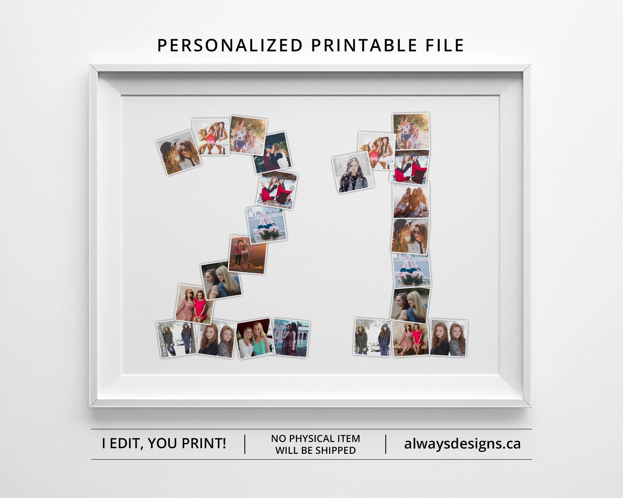 21st Birthday Photo Collage 21st Anniversary Photo Collage - Etsy UK