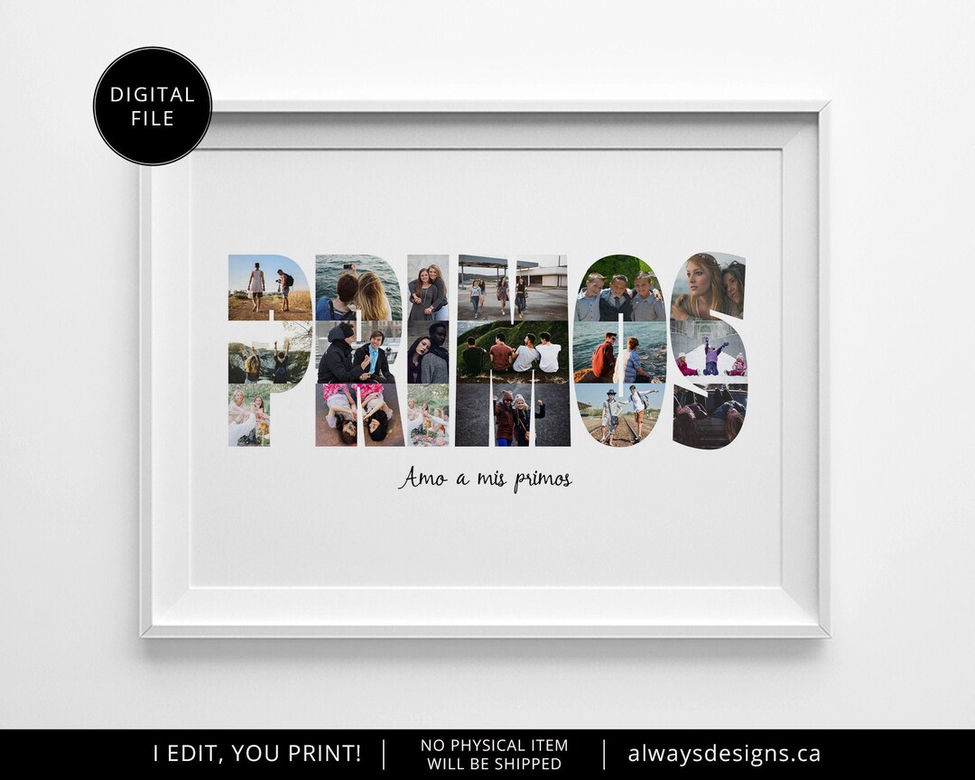 Primos Photo Collage, Cousins Picture Collage, Cousin Gifts, Cousins ...