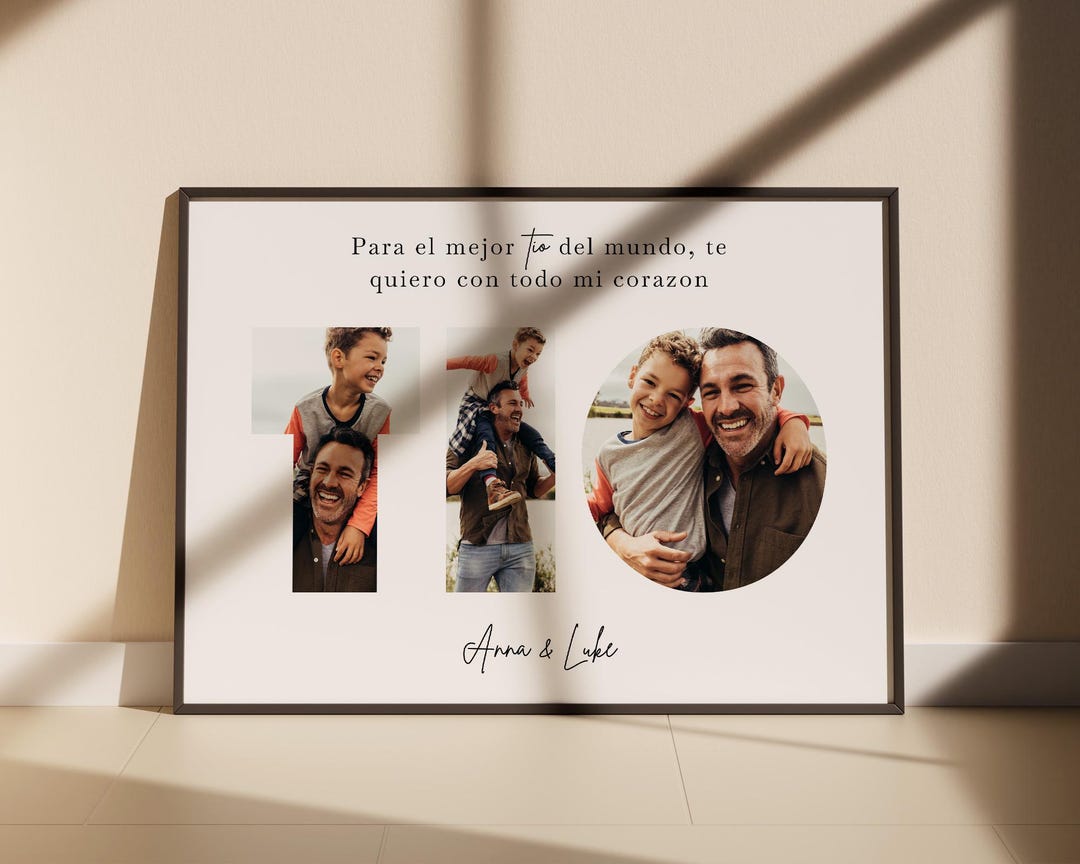 Tio Photo Collage Canva Template, Personalized Uncle Gift for Christmas ...