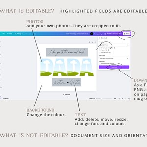 Printable DADA Photo Collage Canva Template, Personalized Fathers Day ...