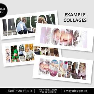 Personalized Word Photo Collage, Custom Picture Collage, Personalised ...