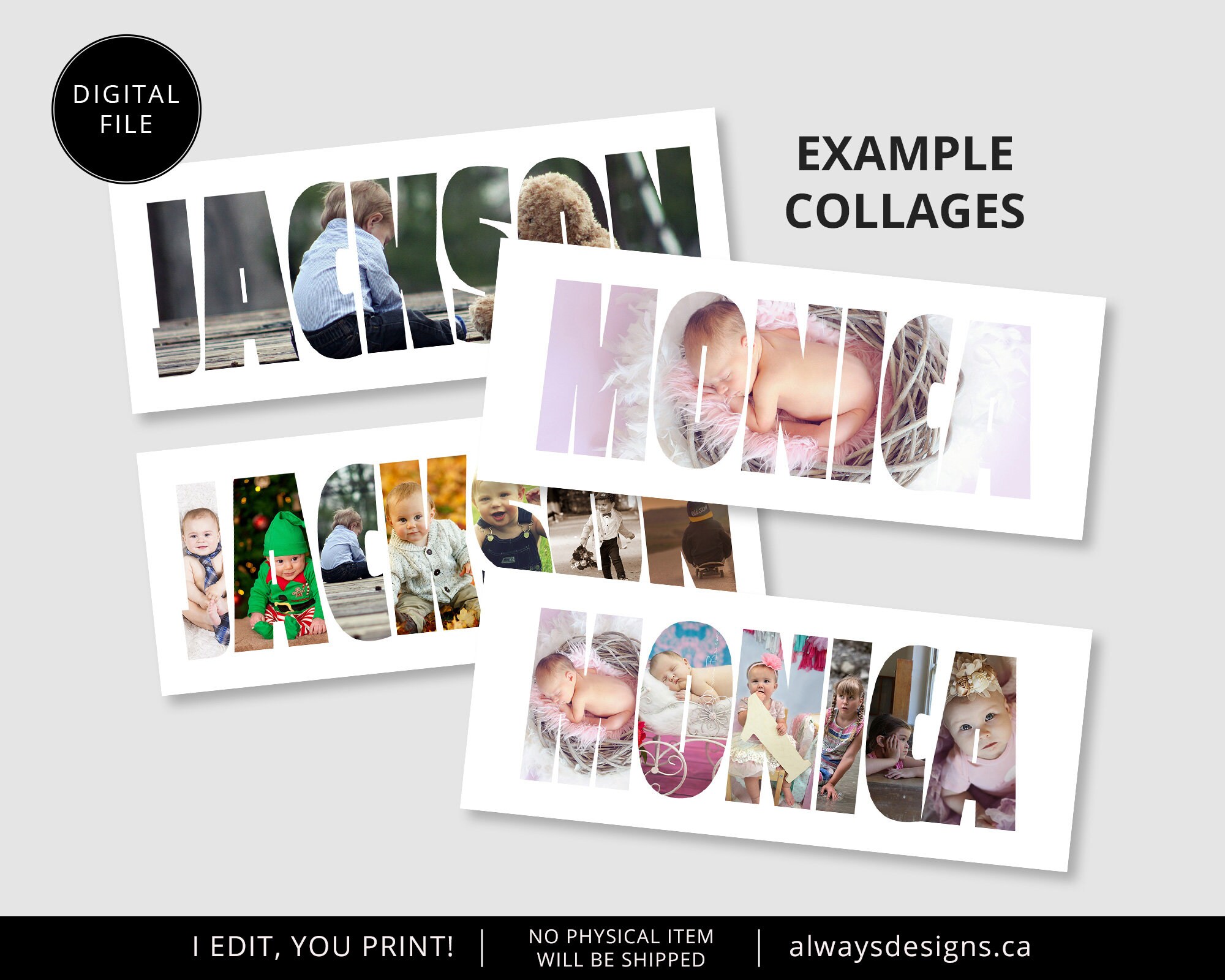 Personalized Word Photo Collage Custom Picture Collage - Etsy Canada