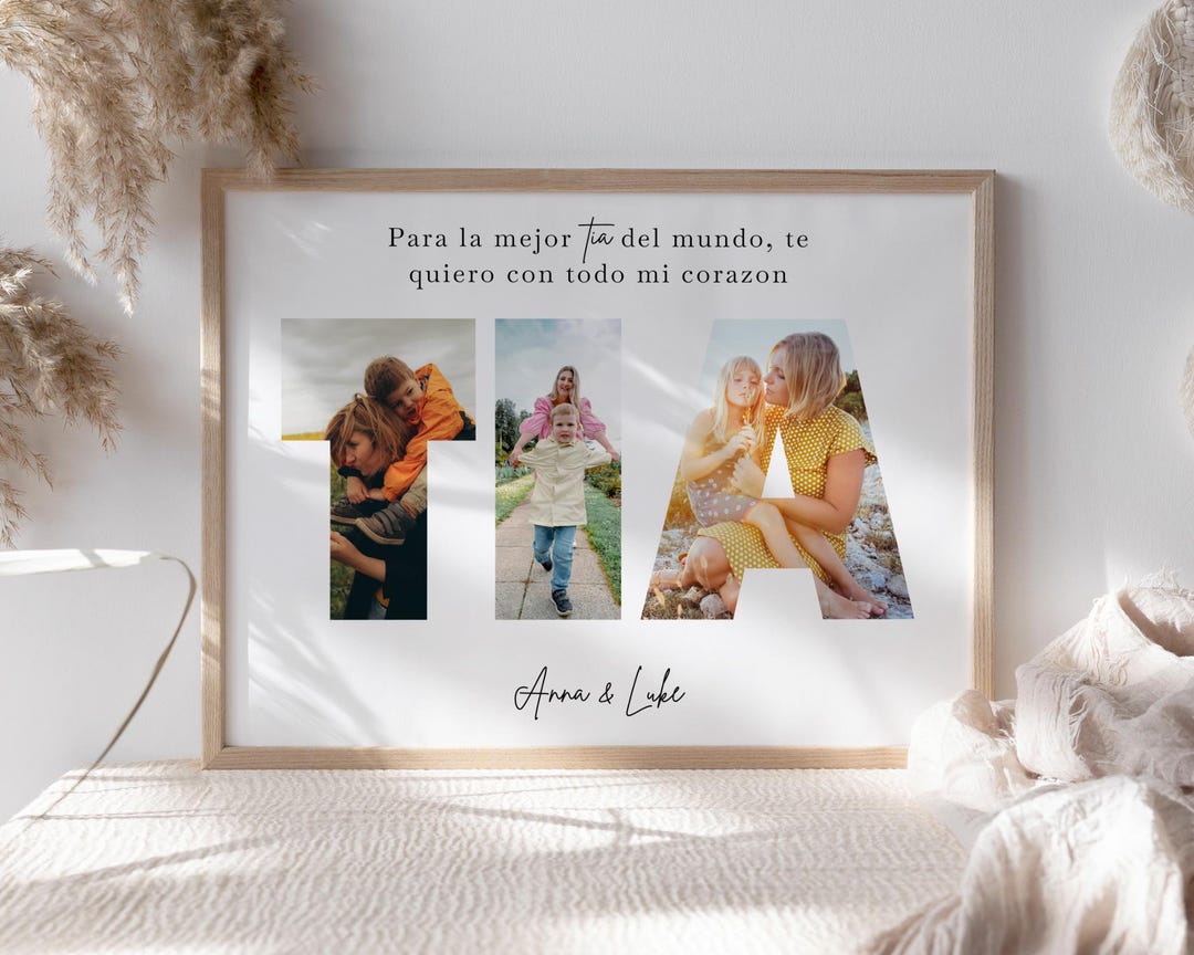 Personalized Tia Photo Collage Canva Template, Spanish Christmas Aunt ...