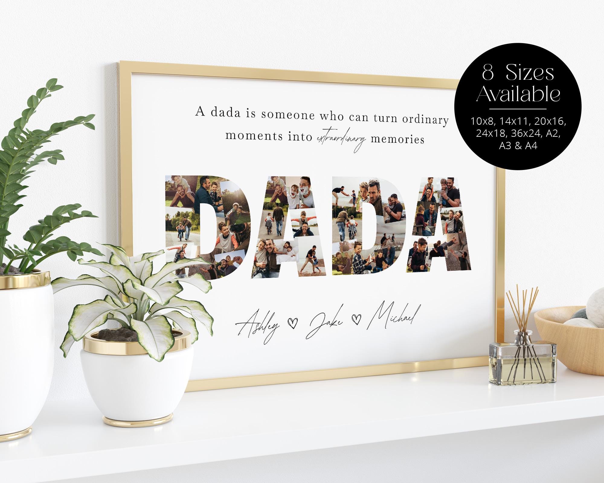 Personalized DADA Photo Collage Canva Template, Printable First Time ...