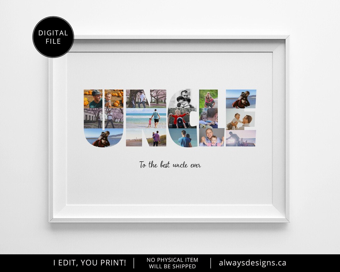 Uncle Photo Collage Personalized Picture Collage Uncle Gift - Etsy