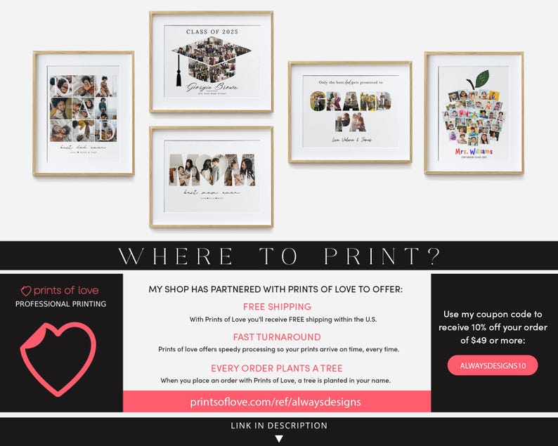 Graduation Photo Collage Canva Template, Personalized Class of 2026 ...