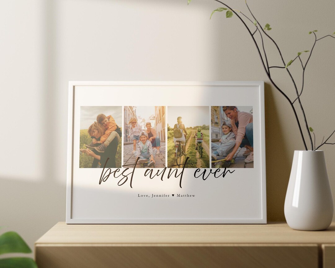 Personalized Best Aunt Ever 4 Photo Collage Canva Template, DIY Aunt ...