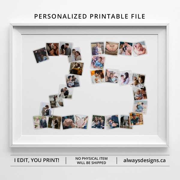 25th Birthday Picture Collage - Etsy