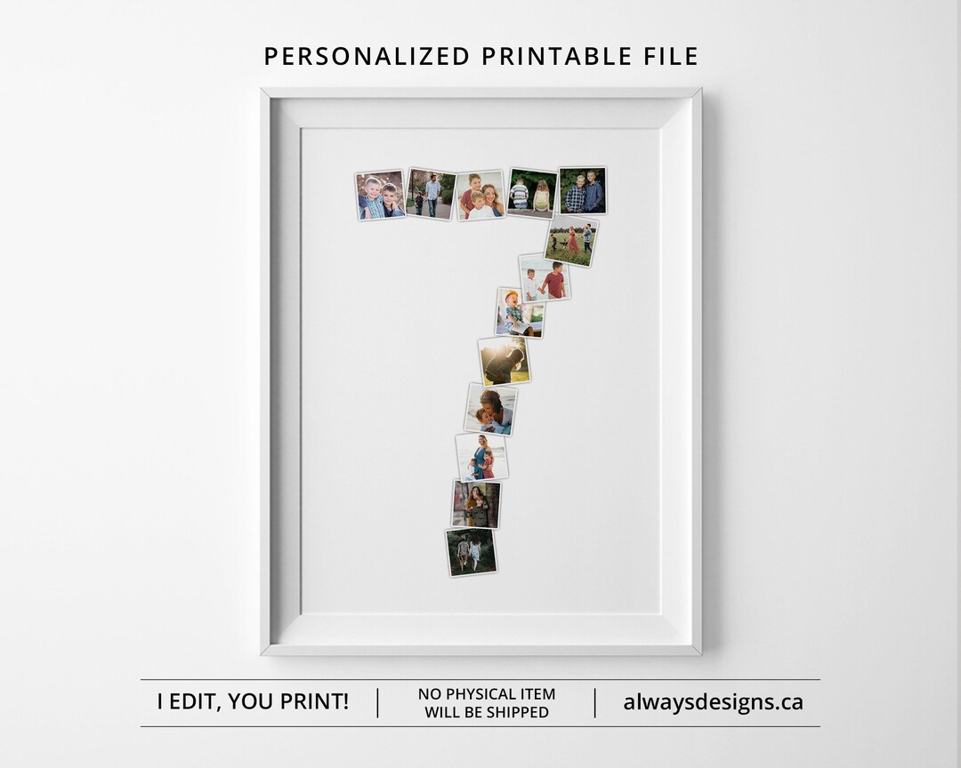 7th Birthday Photo Collage, 7th Anniversary Photo Collage, Seventh ...