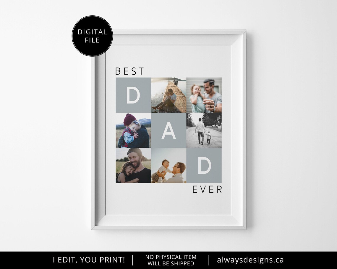 Dad Photo Collage Father's Day Gift Fathers Day Gift - Etsy