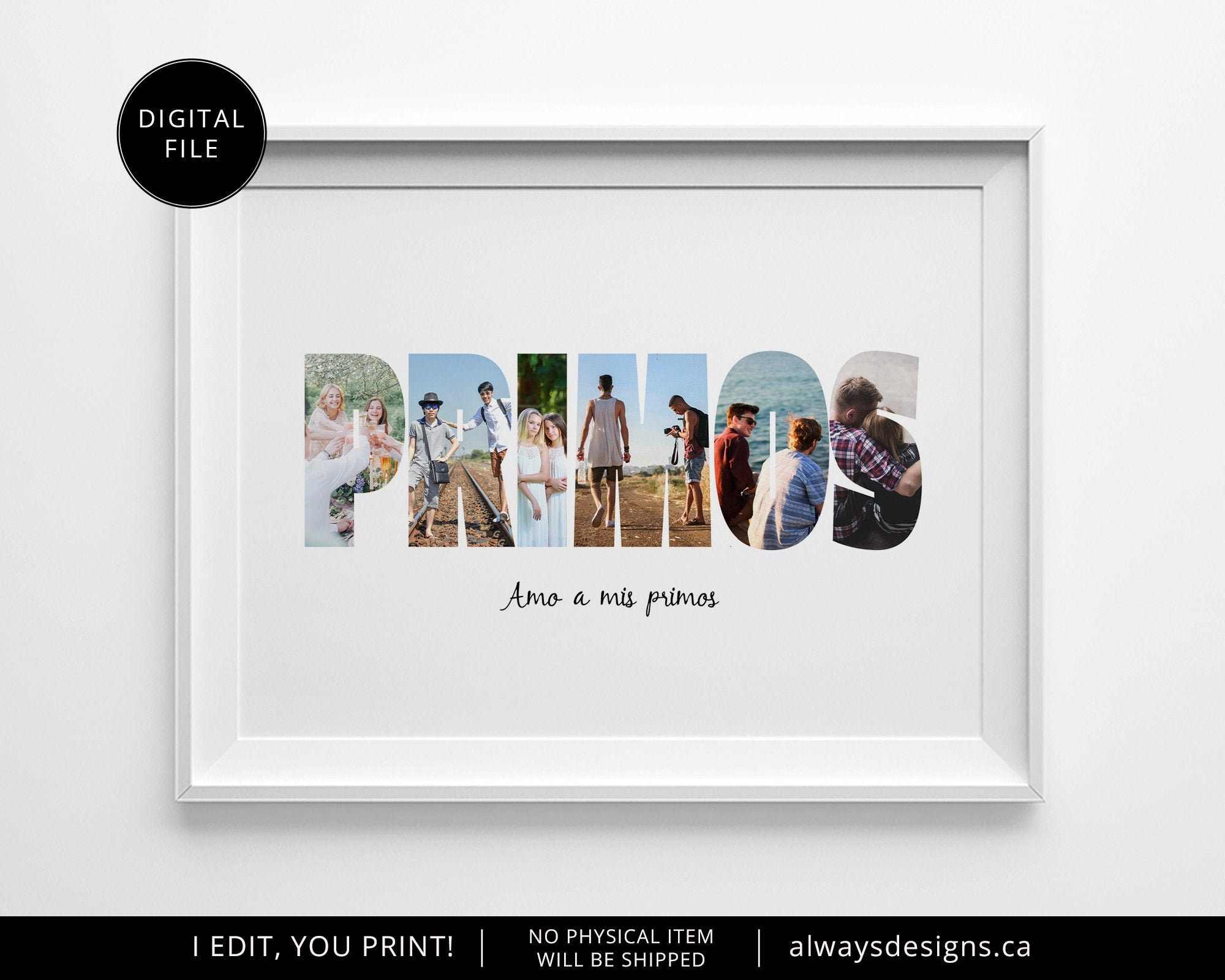 Primos Photo Collage Cousins Picture Collage Cousin Gifts - Etsy