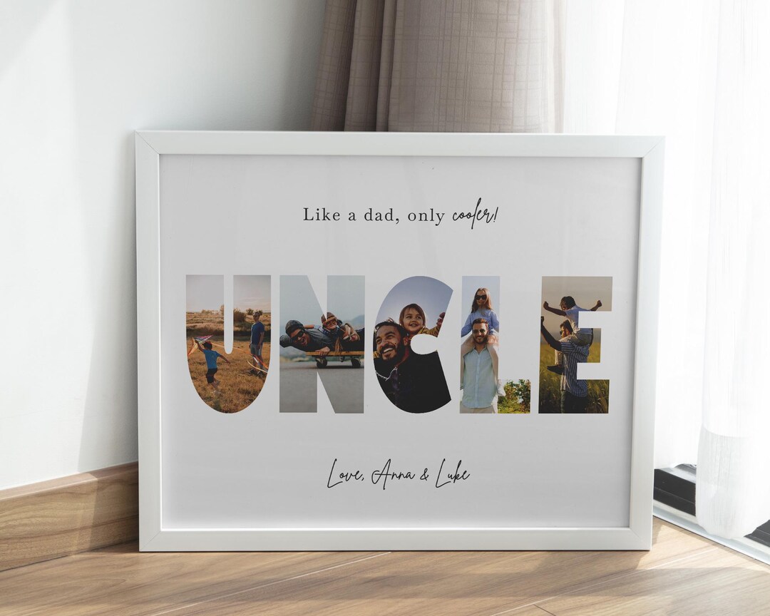 Personalized Uncle Photo Collage Canva Template, Birthday Present for ...