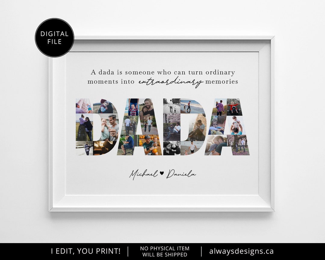 Printable DADA Photo Collage Christmas Gift for Dad - Etsy