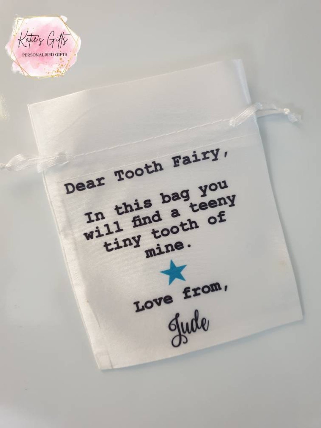 Personalised Tooth Fairy Bag, Tooth Fairy Pouch, Drawstring Keepsake ...