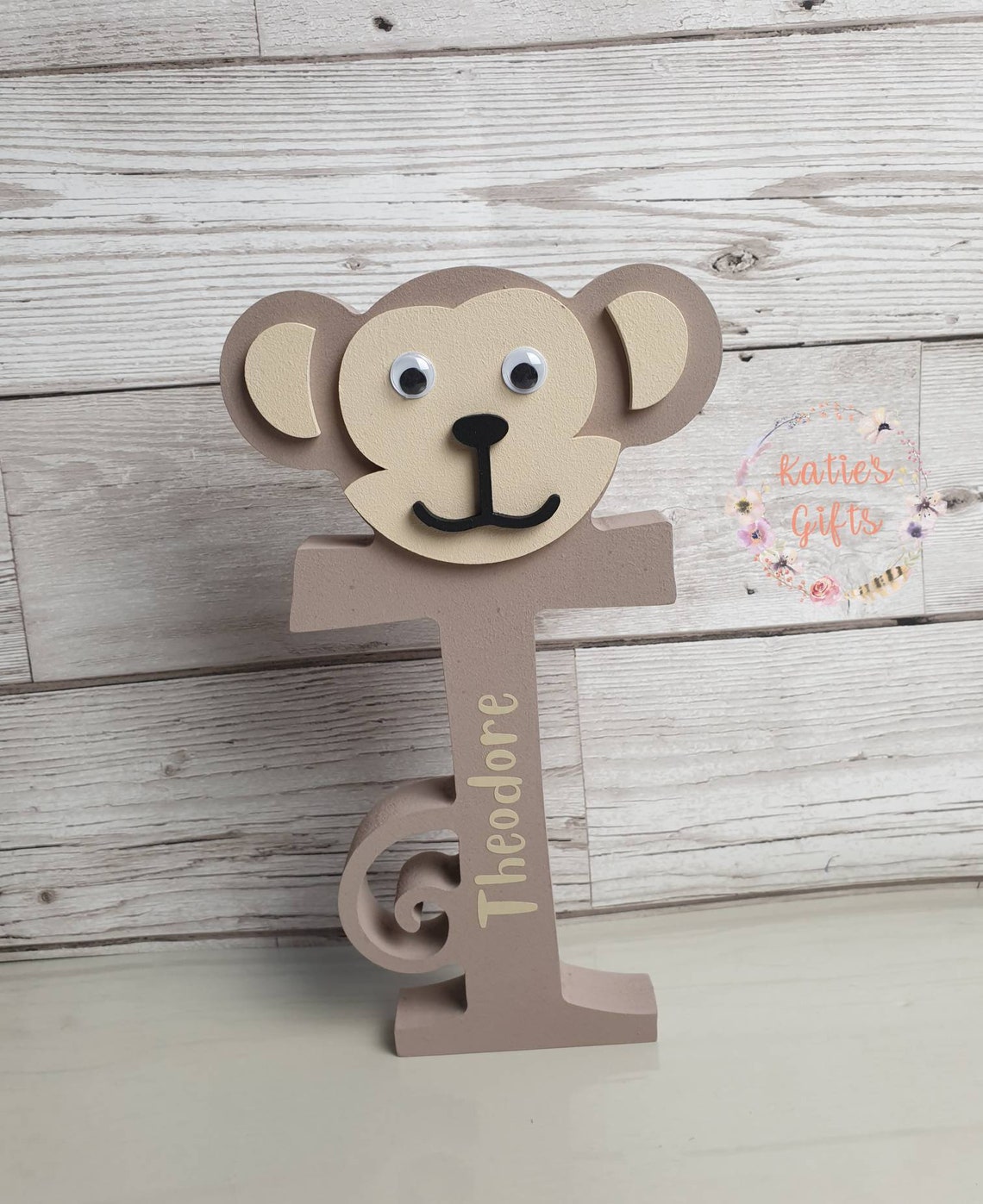 Freestanding Monkey Letter Personalised Monkey Bedroom - Etsy