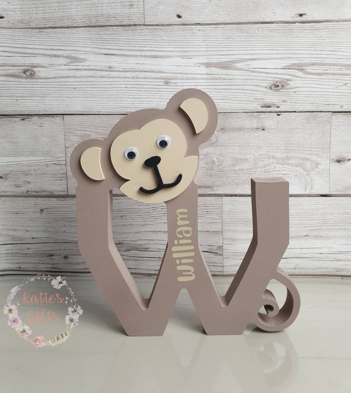 Freestanding Monkey Letter Personalised Monkey Bedroom | Etsy