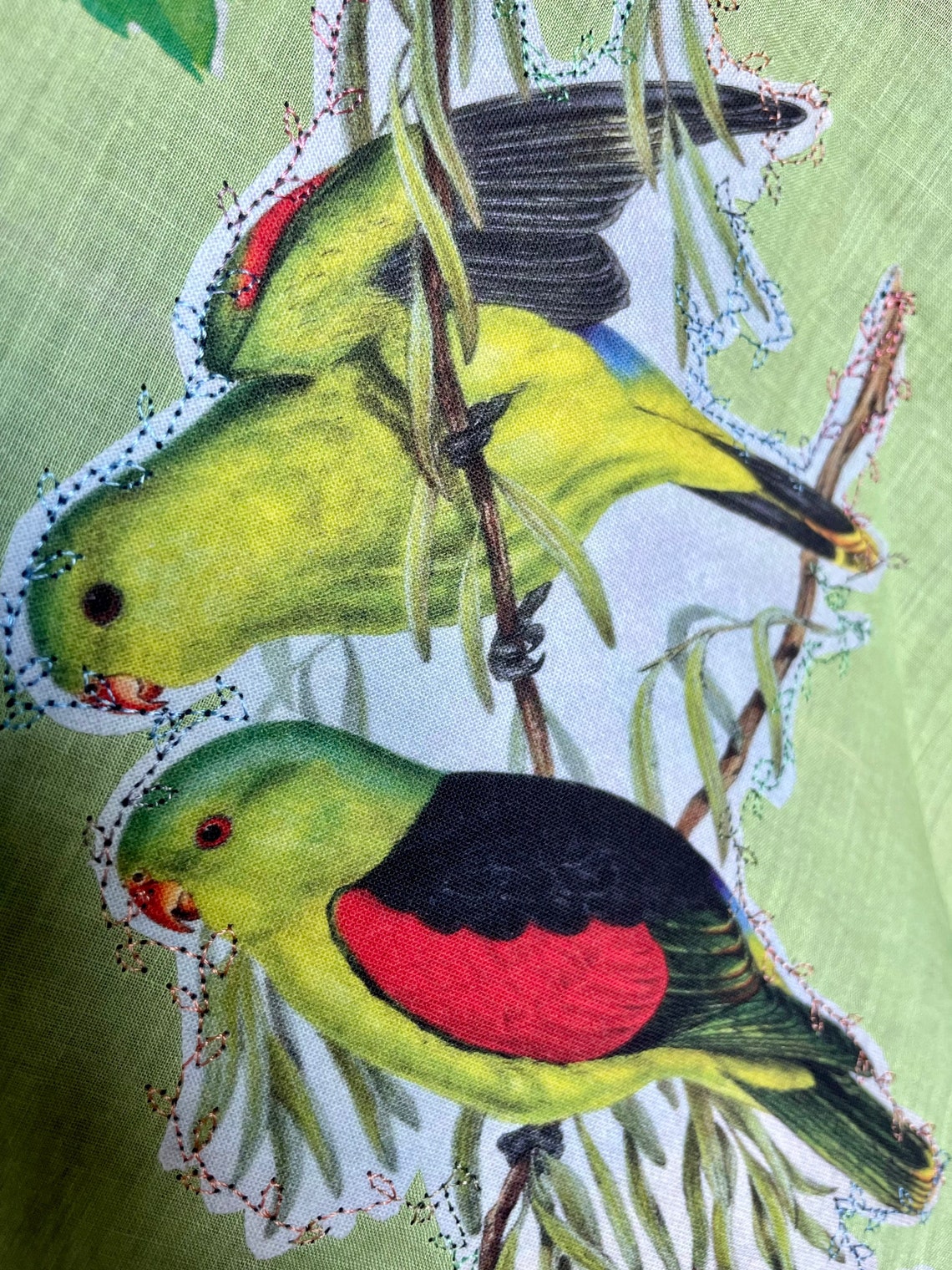 Upcycled Denim Jacket With Birds - Etsy