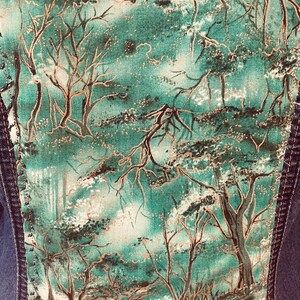 Upcycled Denim Jacket With Trees & Bling - Etsy
