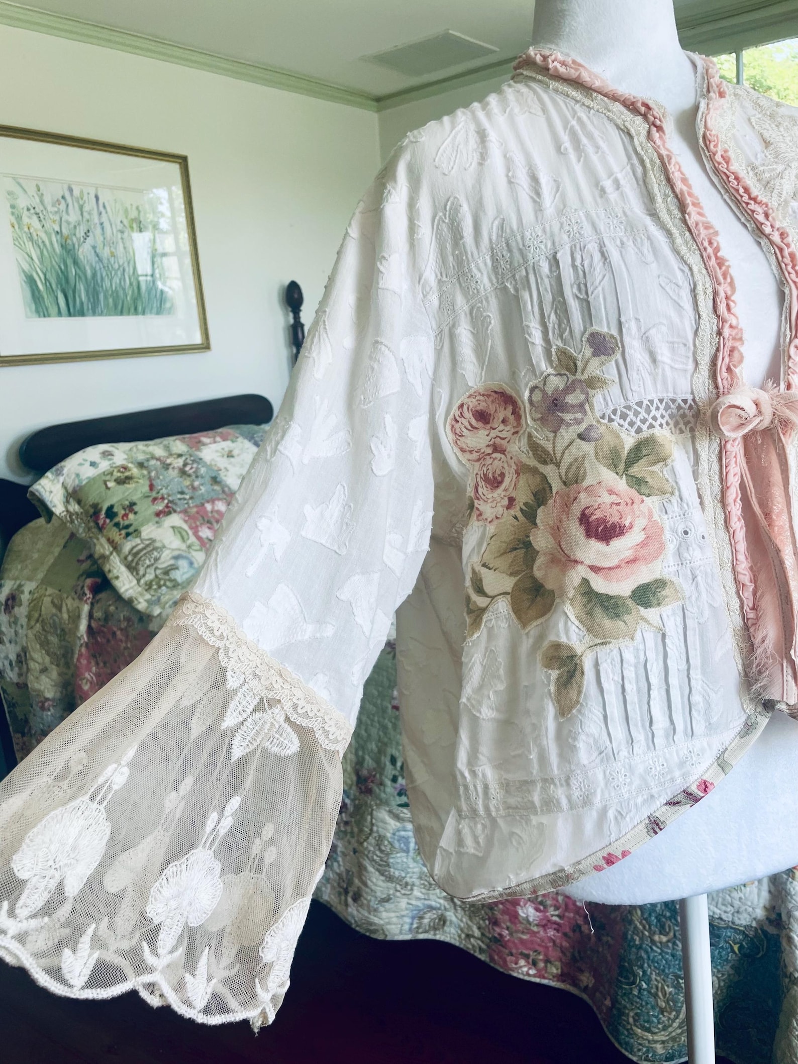 Upcycled Cottage Core Jacket With Roses - Etsy