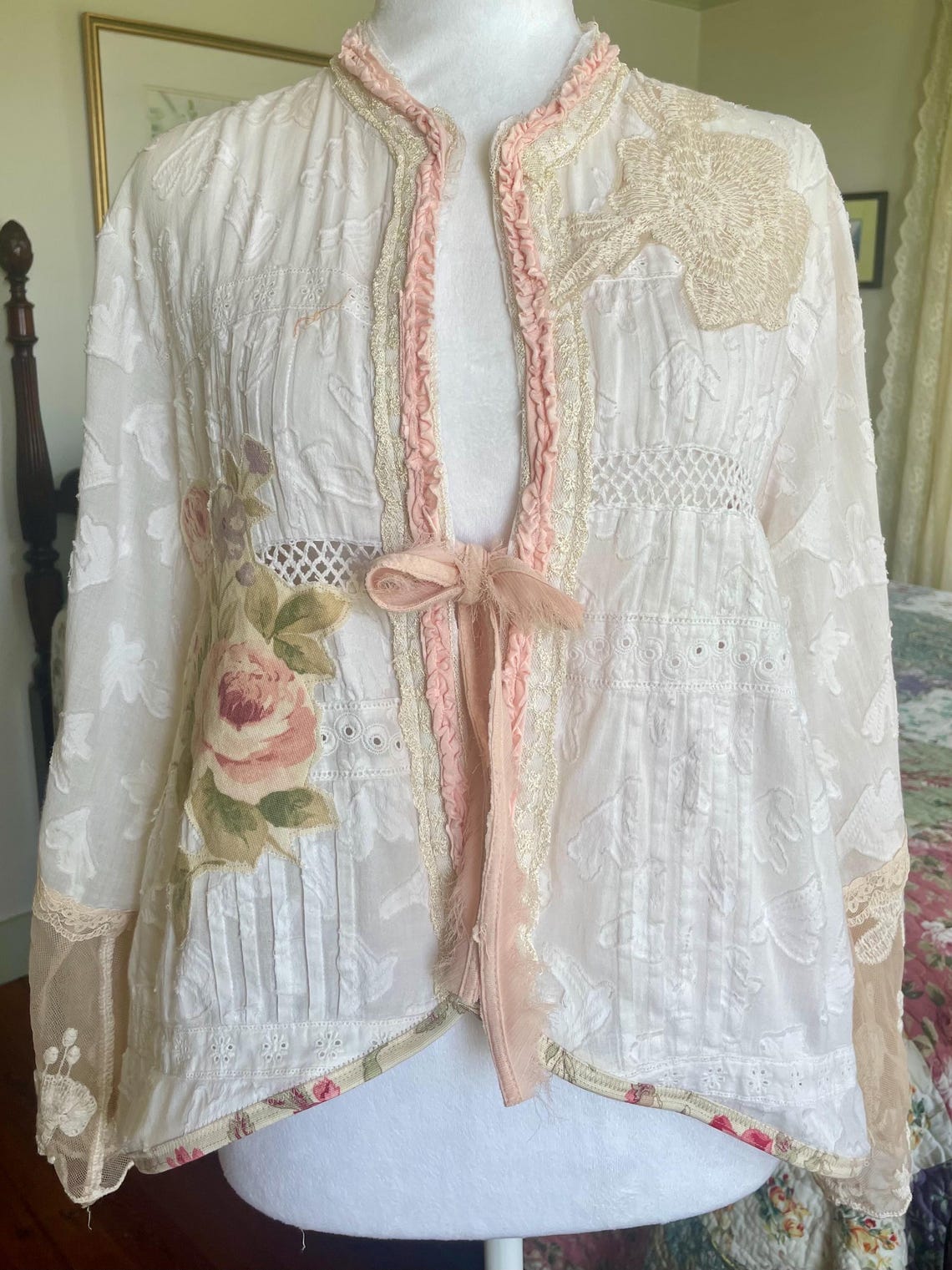 Upcycled Cottage Core Jacket With Roses - Etsy