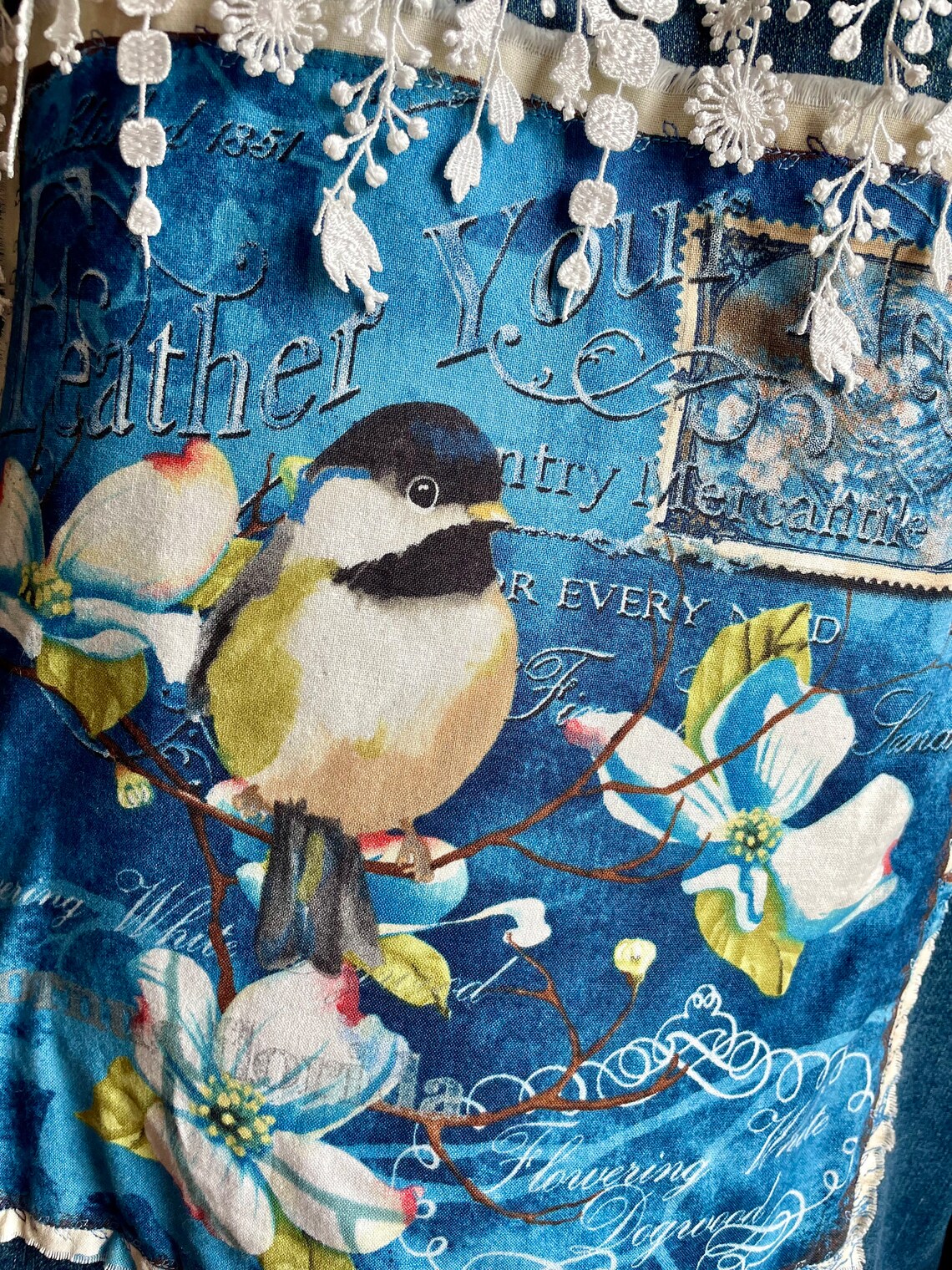 Upcycled Denim Jacket With Bird - Etsy