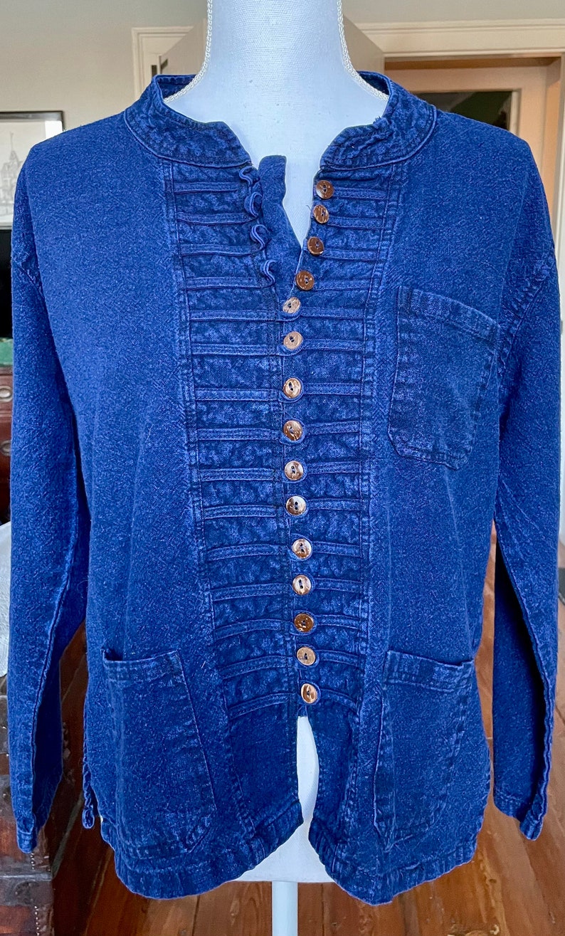 Upcycled Denim Jacket With Birds - Etsy