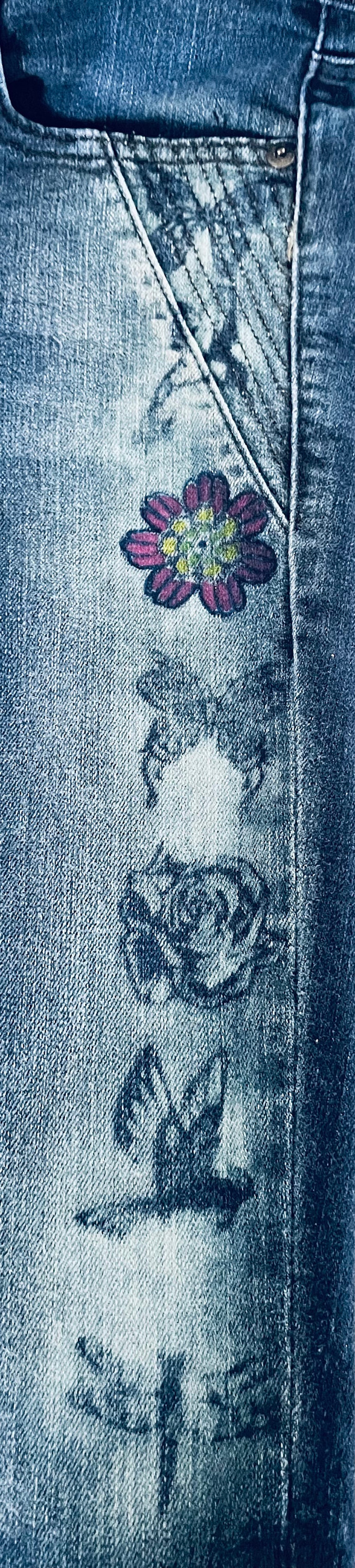 Upcycled Funky Stenciled Jeans - Etsy