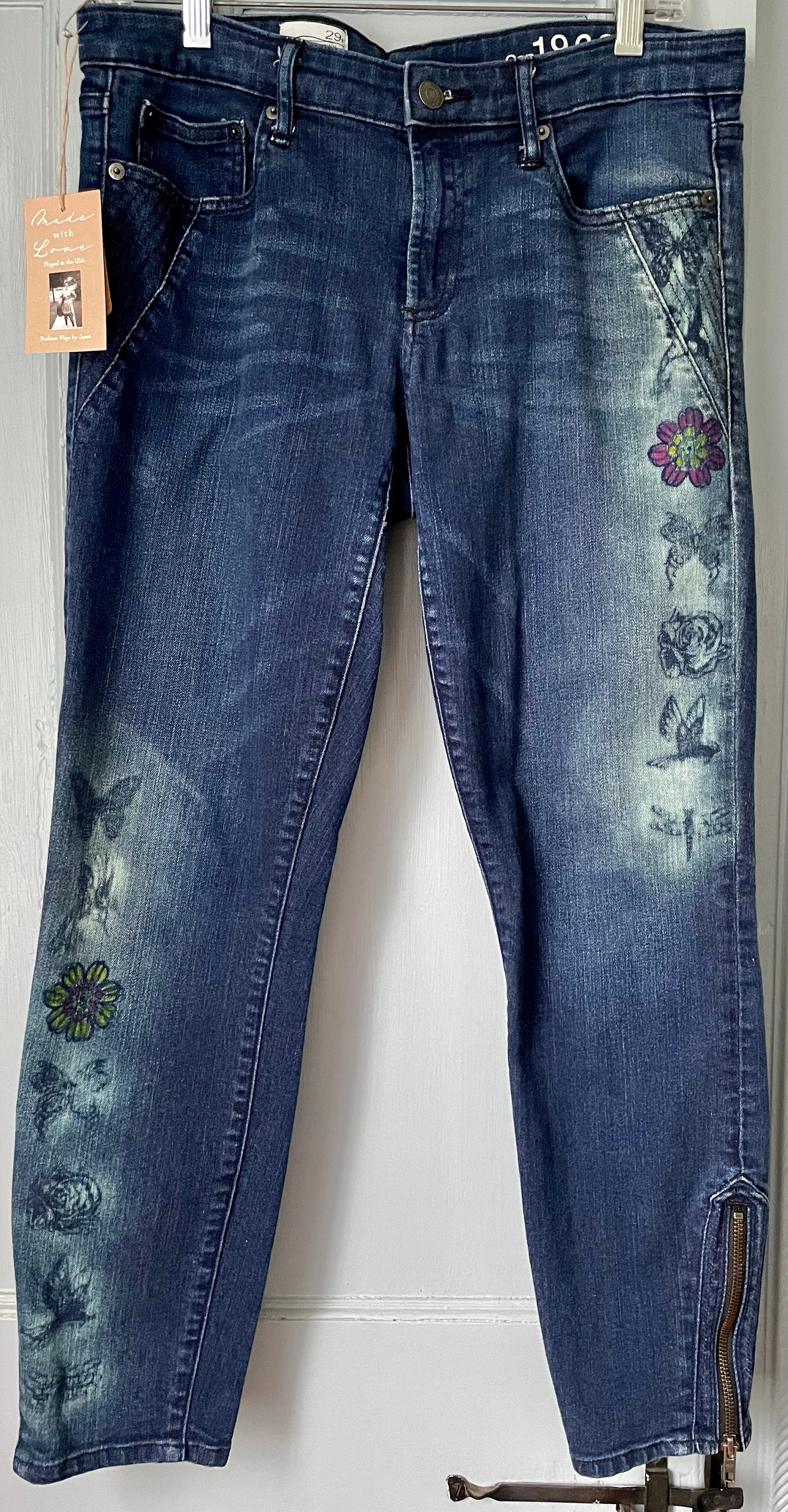 Upcycled Funky Stenciled Jeans - Etsy