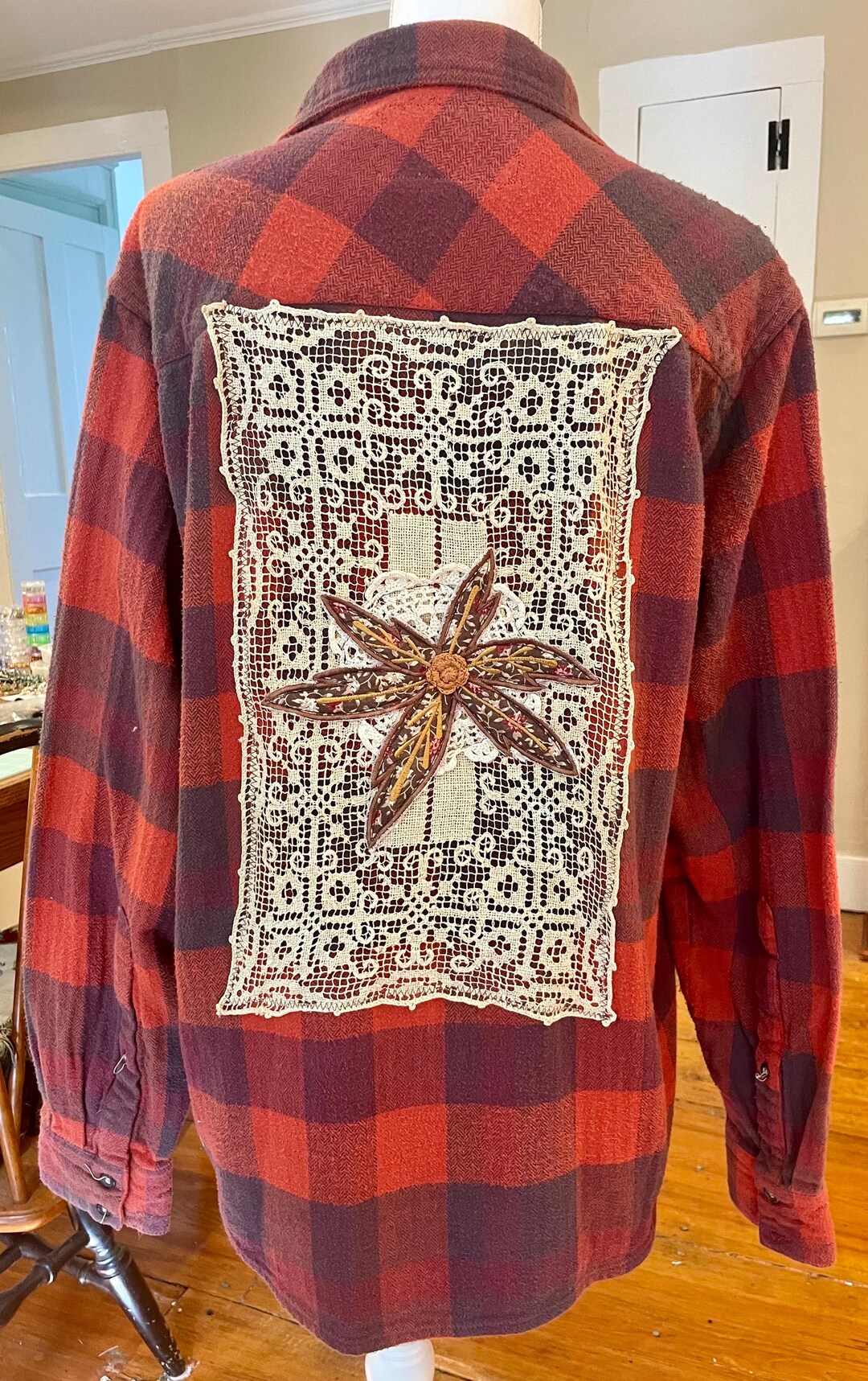 Upcycled Flannel With Patches - Etsy