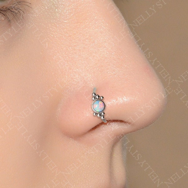 Opal Nose Ring - Etsy
