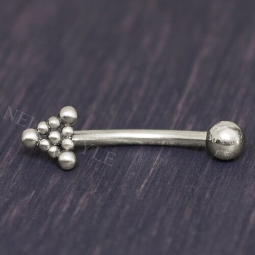 Eyebrow Banana Barbell Titanium Rook Earring CZ Cartilage - Etsy
